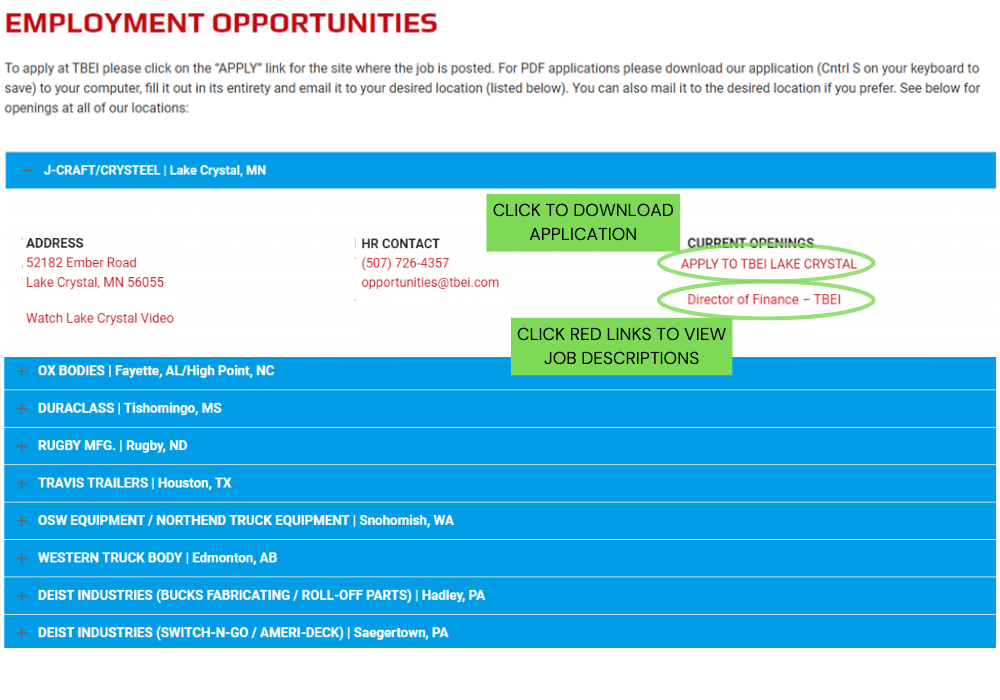 A Step by Step Guide to Applying for Jobs at TBEI, Inc. - Truck Bodies ...
